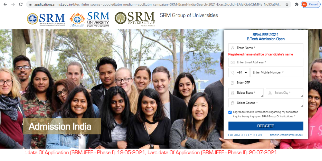 SRM admission 2021: Know all great latest information