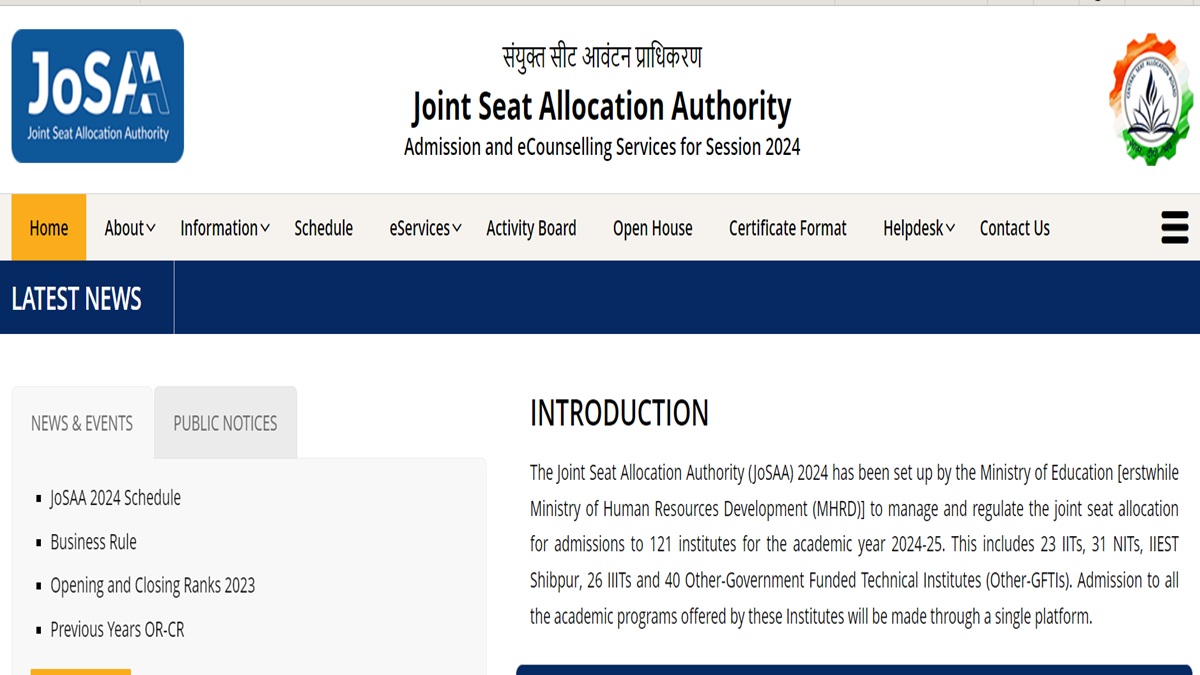 JoSAA 2024 Registration Begins Today: Key Details on Seat Allocation and Counselling Process