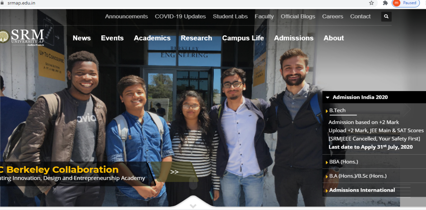 AP SRM University 2020: Faculty gets great 'ECF' grant