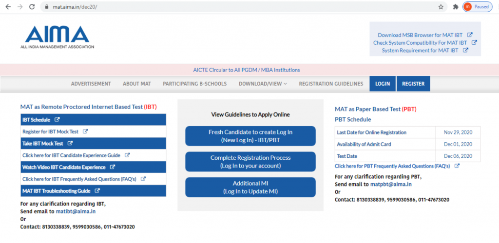 MAT 2020 registration, great MBA aspirants can apply