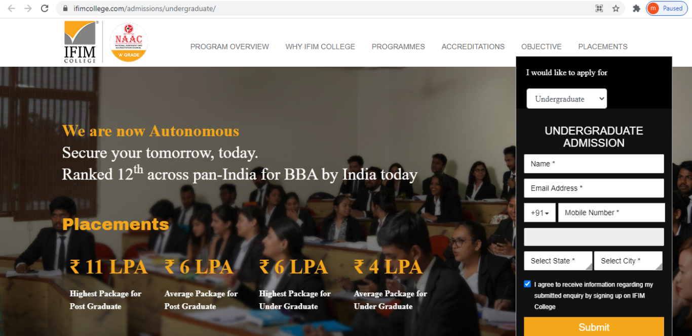 IFIM Admission 2021: Apply till great 30 July