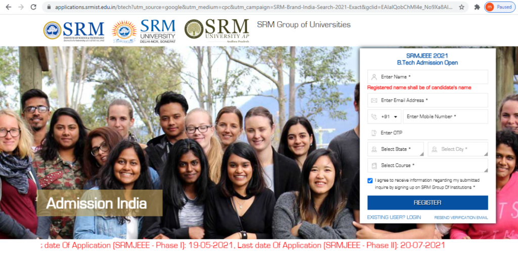 SRM admission 2021: Know all great latest information