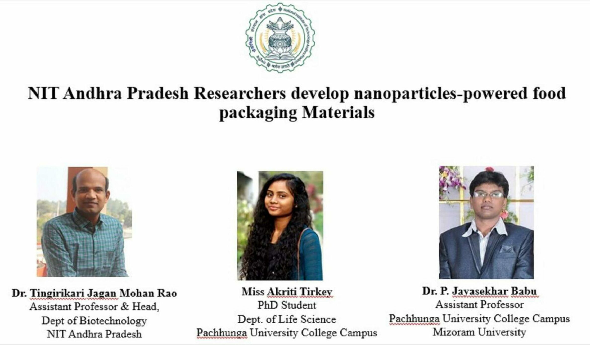 NIT AP researchers develop great packaging materials
