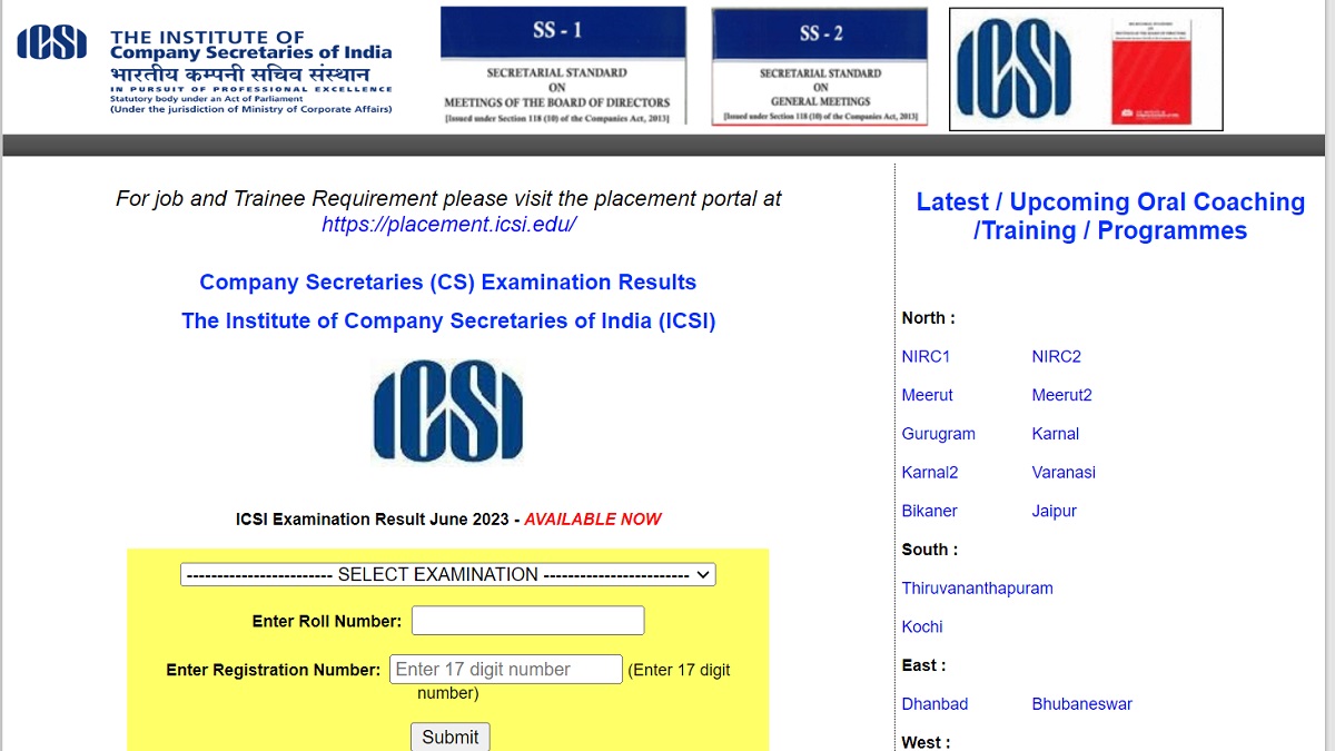 ICSI CS Result December 2023: Executive and Professional CS Results at icsi.edu Tomorrow ...